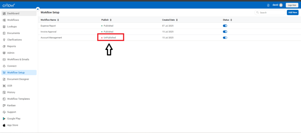 How do I create the flowchart for a workflow? - Cflowapps