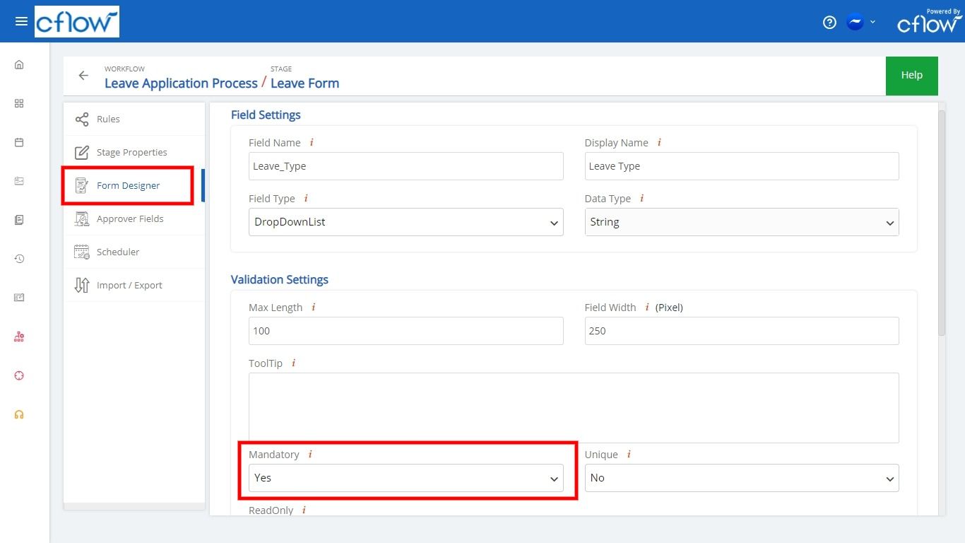 How Do I Make The Field Mandatory In A Form Cflowapps