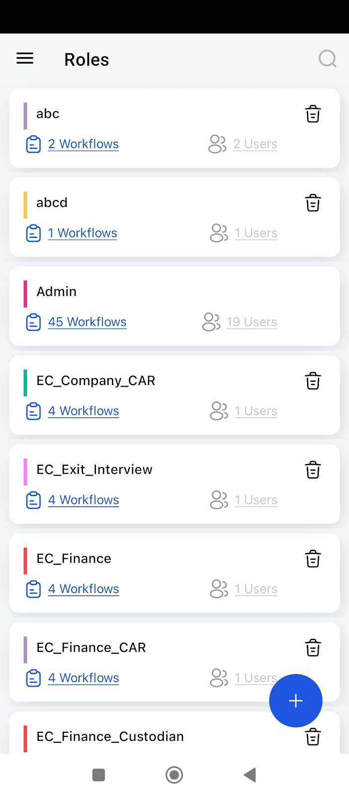 Can I create a new role from Cflow mobile application? - Cflowapps