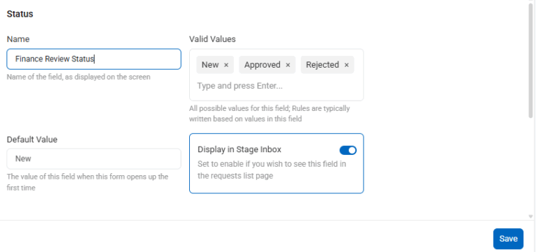 Approval Fields - Cflowapps