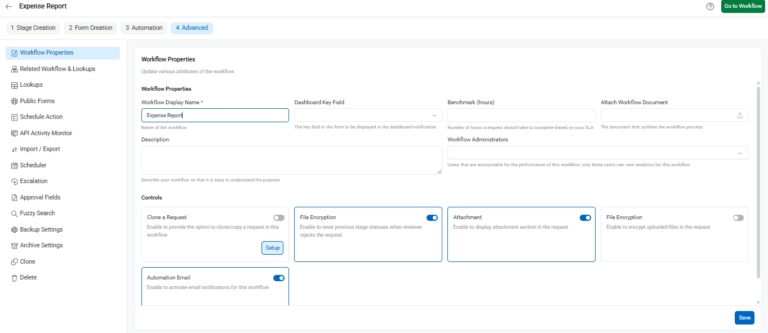 Workflow Properties - Cflowapps